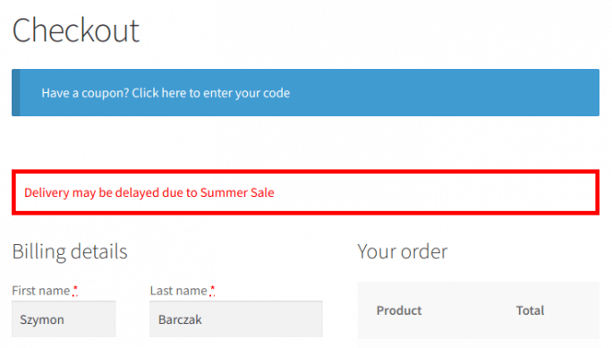 Woocommerce Checkout Message How To Guide By Wp Desk
